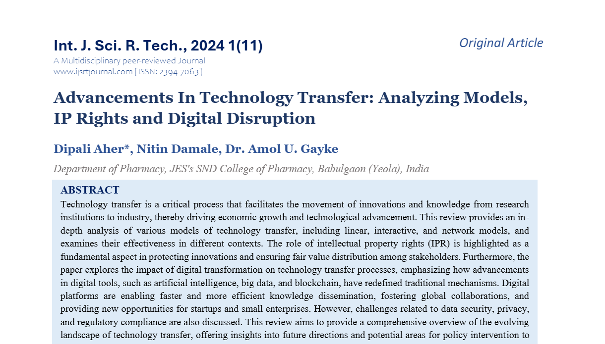 Advancements In Technology Transfer: Analyzing Models, IP Rights and ...