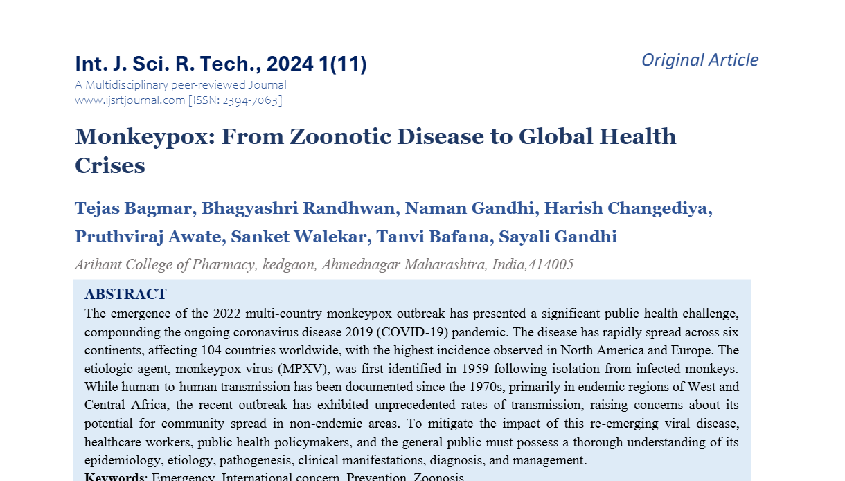 Monkeypox: From Zoonotic Disease to Global Health Crises