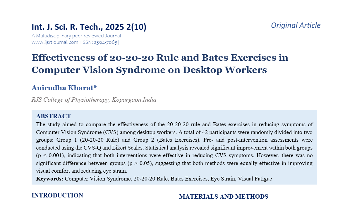 Effectiveness of 20-20-20 Rule and Bates Exercises in Computer Vision ...