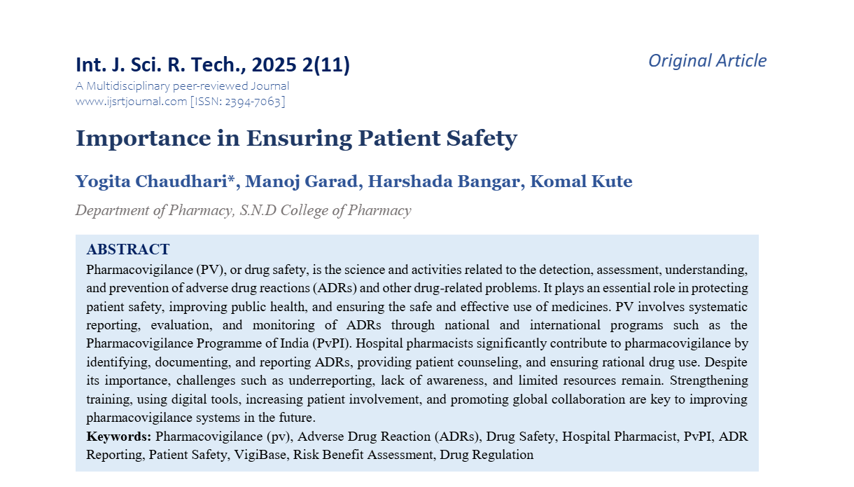 Importance in Ensuring Patient Safety